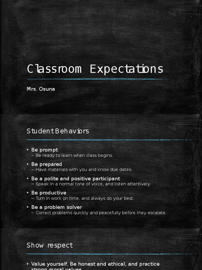 Classroom Expectations Powerpoint | PDF