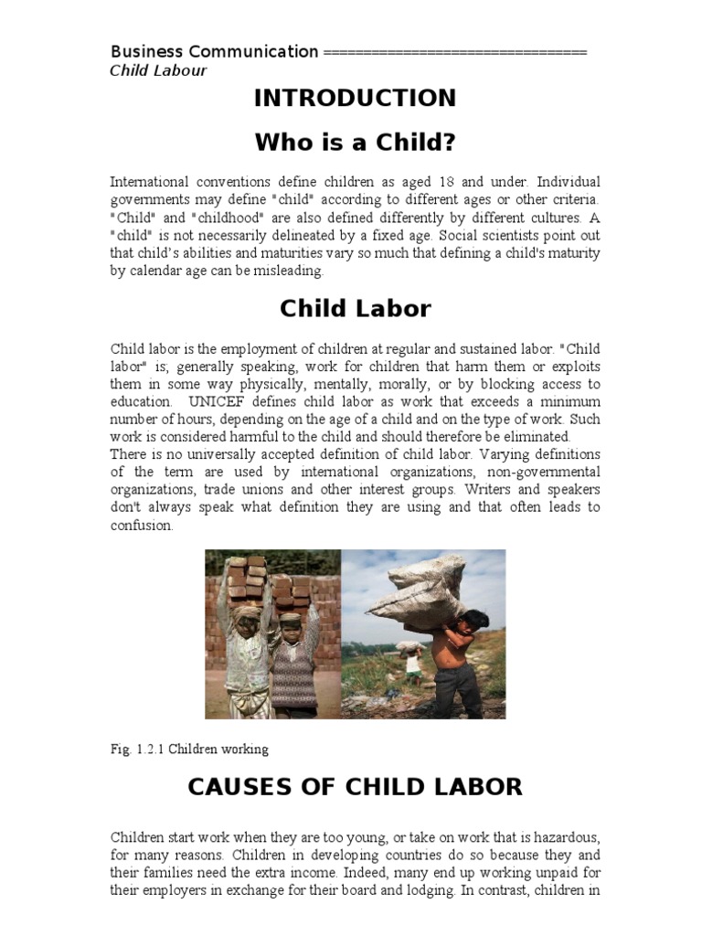 Child Labor Long Report | PDF | Child Labour | International Development