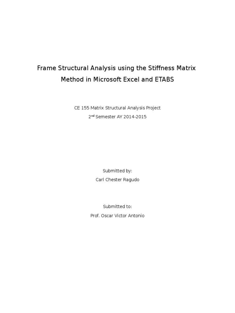 Frame Analysis Using Matrix Strutural Analysis | PDF | Structural ...