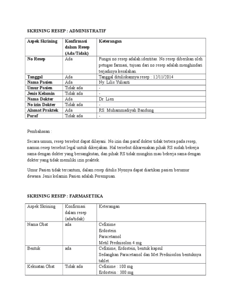Skrining Resep | PDF