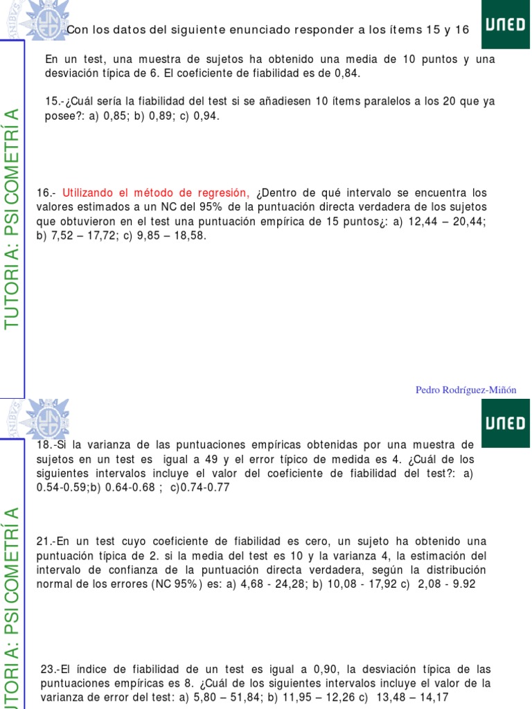 4c-Ejercicios Tema 4 | PDF | Desviación Estándar | Psicometría