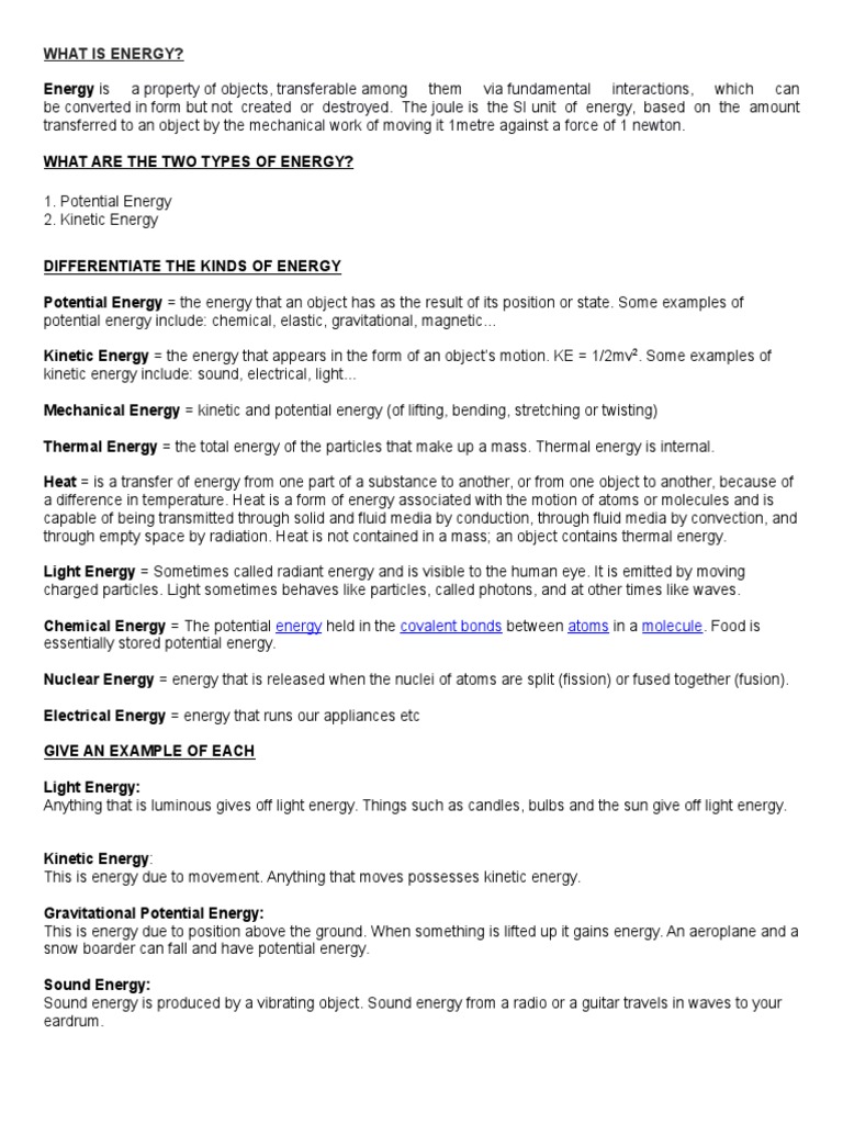 An In-Depth Exploration of Energy: Its Types, Forms, Examples and ...
