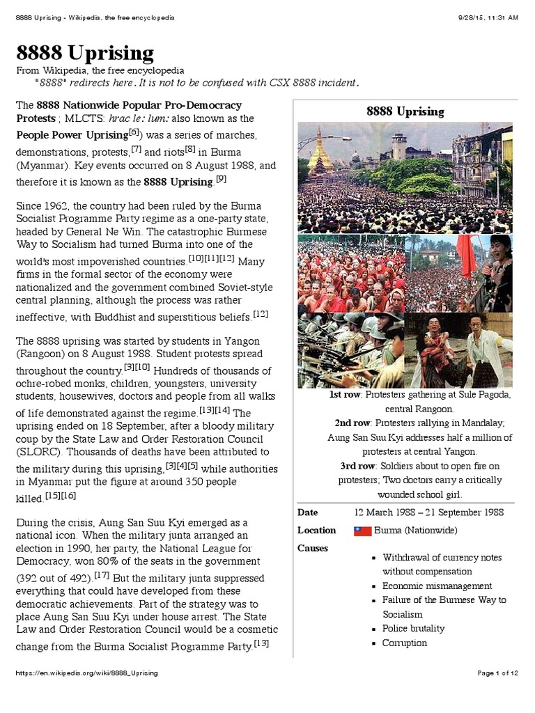 8888 Uprising - Wikipedia, The Free Encyclopedia | PDF | Politics Of ...