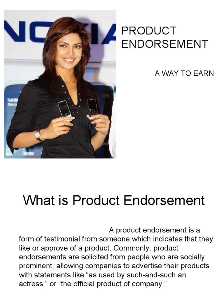 Product Endorsement | PDF | Brand | Business Economics