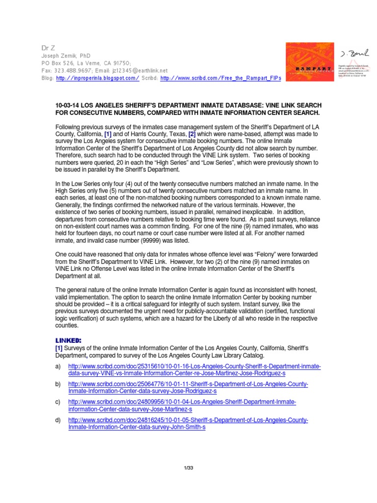 10-03-14 Los Angeles County Sheriff's Department: Online Inmate ...