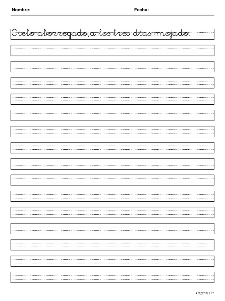 Caligrafía Primaria 1 | PDF