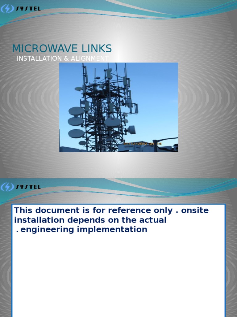 Microwave Links Installation & Alignment | PDF | Antenna (Radio ...