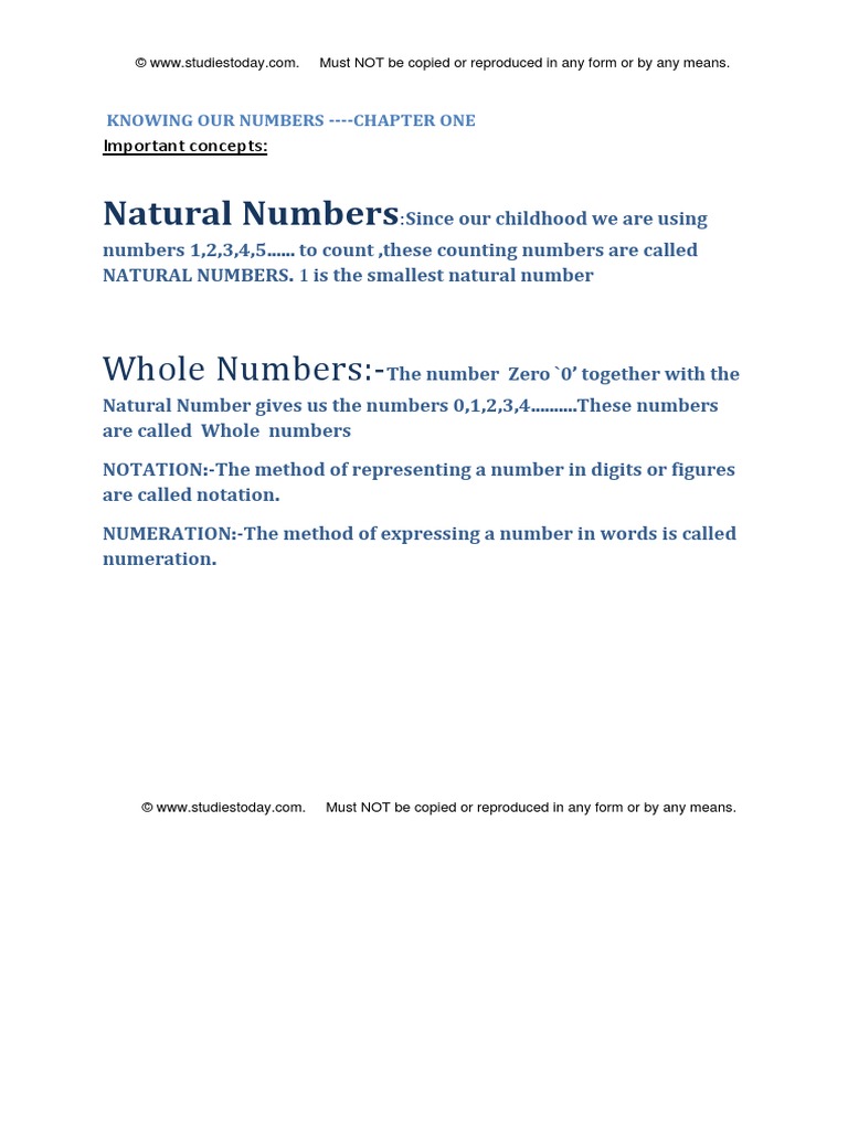 Know Your Numbers 1 | PDF