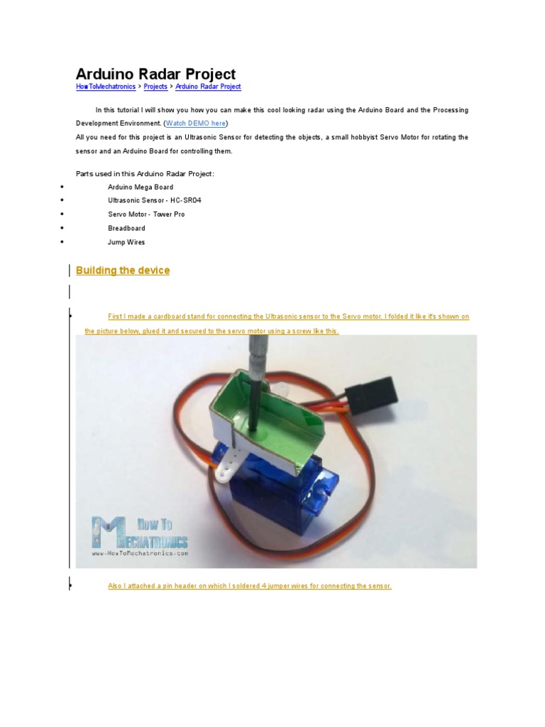 Arduino Radar Project | PDF | Arduino | Sine