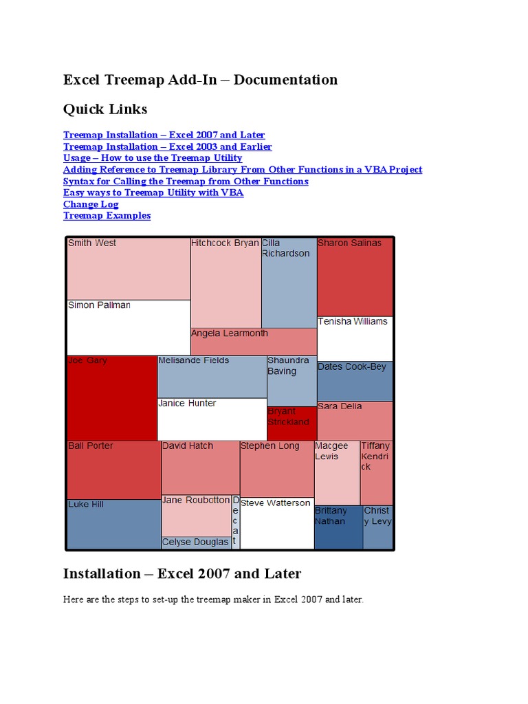 Excel Treemap Add | PDF | Microsoft Excel | Parameter (Computer Programming)