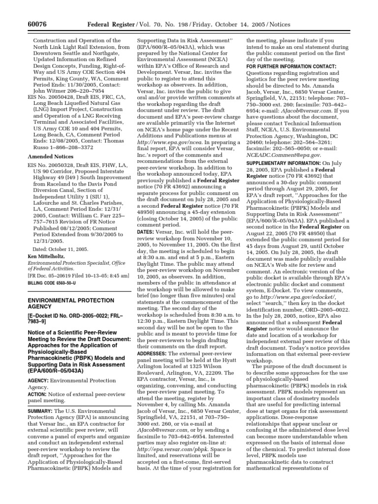 Federal Register / Vol. 70, No. 198 / Friday, October 14, 2005 ...