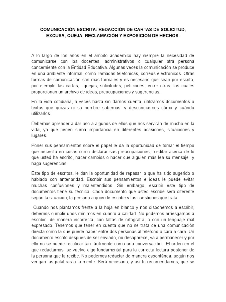 Redacción de Cartas Formales y Ejemplos | PDF | Escritura | Comunicación