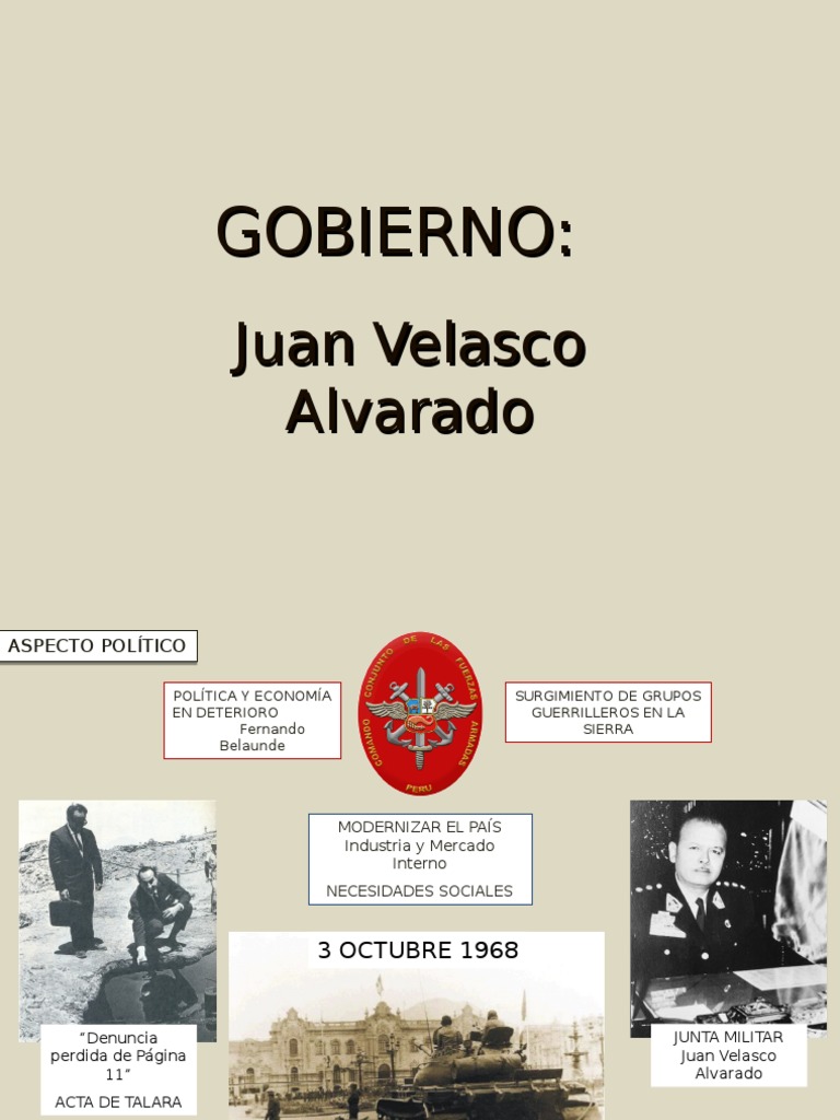 Gobierno Juan Velasco Alvarado 1968 - 1975 | Perú | Gobierno