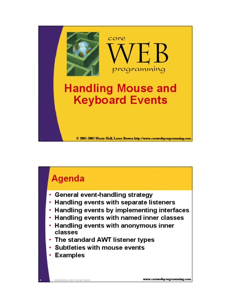 Java Events Pdf Java Programming Language Graphical User Interfaces