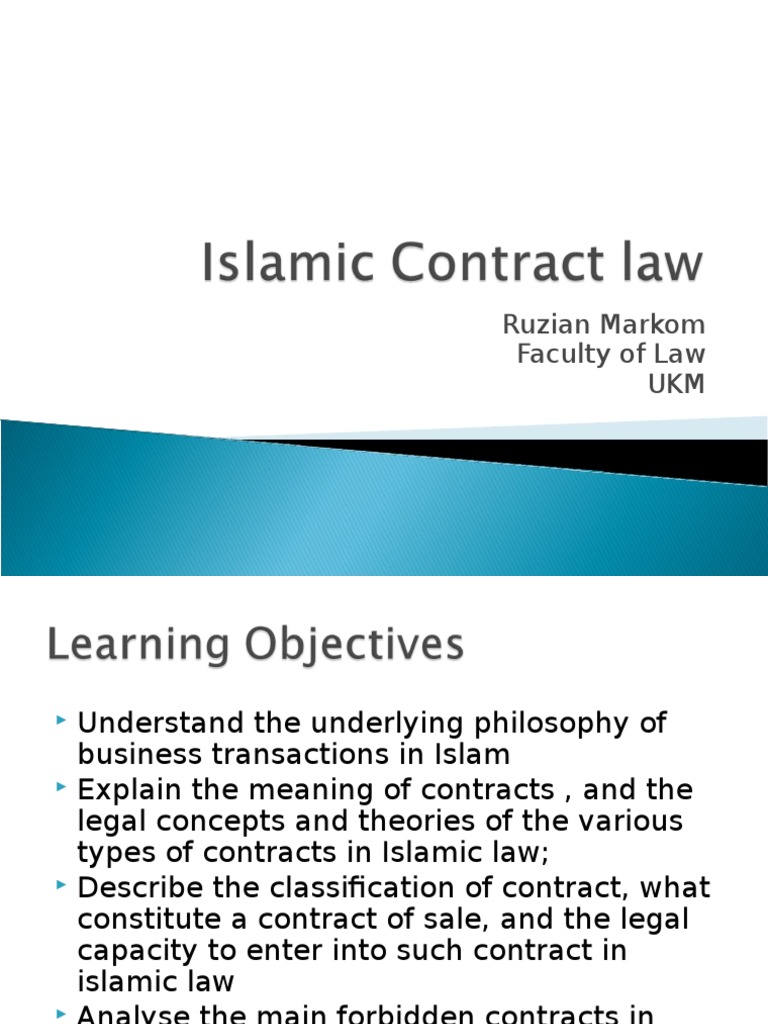 Islamic Contract LawIslamic Contract Law | PDF | Ownership | Offer And ...