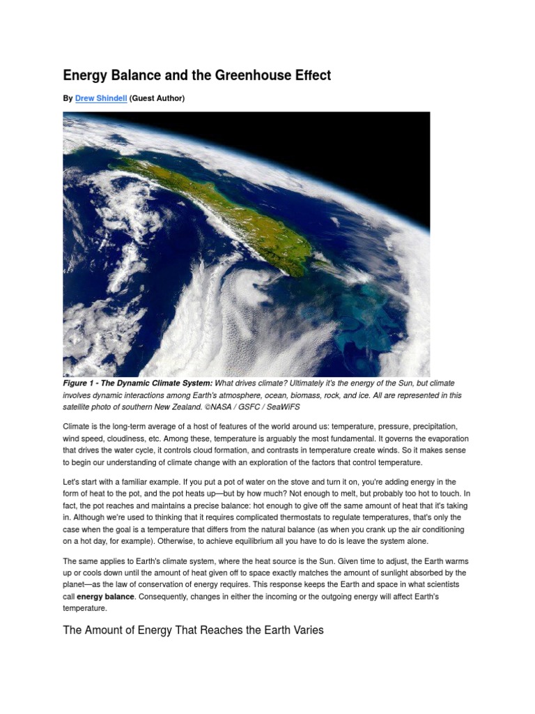 Energy Balance and The Greenhouse Effect | PDF | Greenhouse Effect ...
