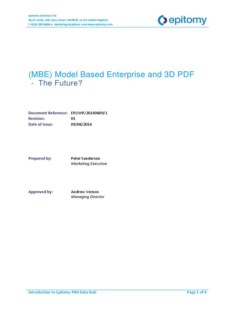 (MBE) Model Based Enterprise and 3D PDF: - The Future? | PDF | Portable ...