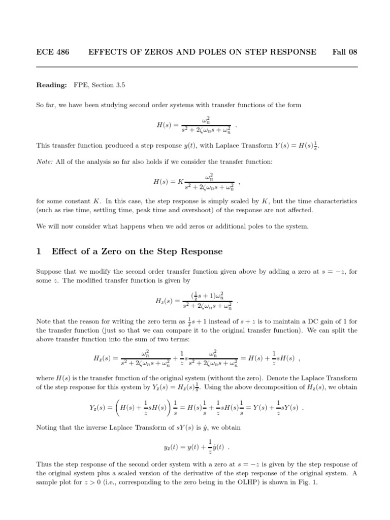 Effects Zero Pole On System Response | Download Free PDF | Applied Mathematics | Algorithms