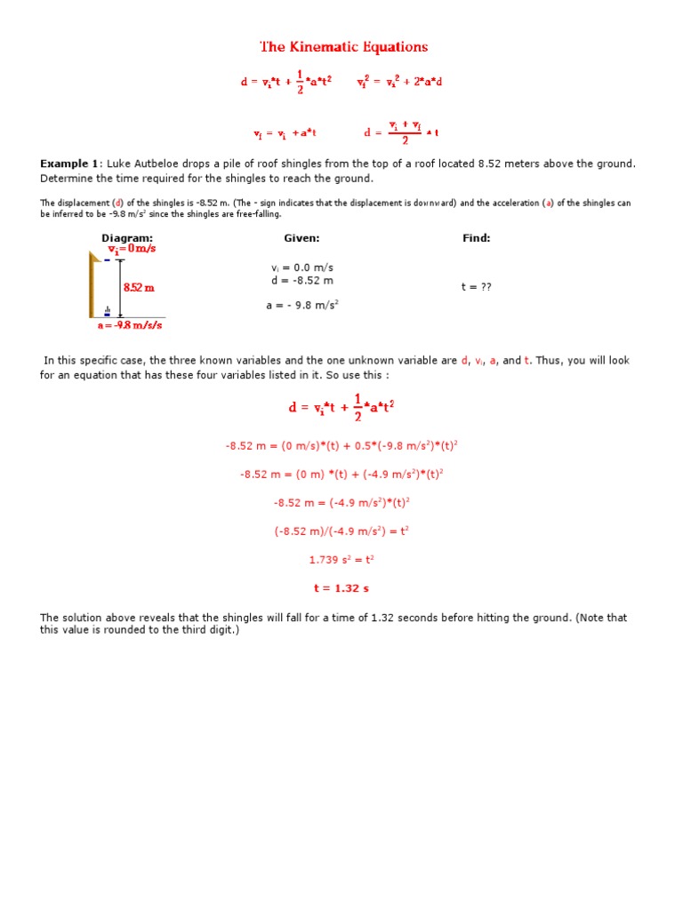 Free Fall Example 1 | PDF | Takeoff | Acceleration