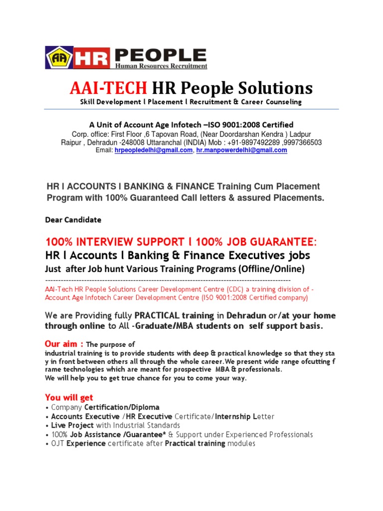 T & D Offer Letter | PDF | Internship | Job Hunting