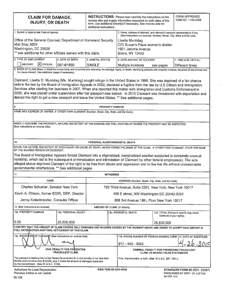 Administrative Federal Tort Claim | PDF