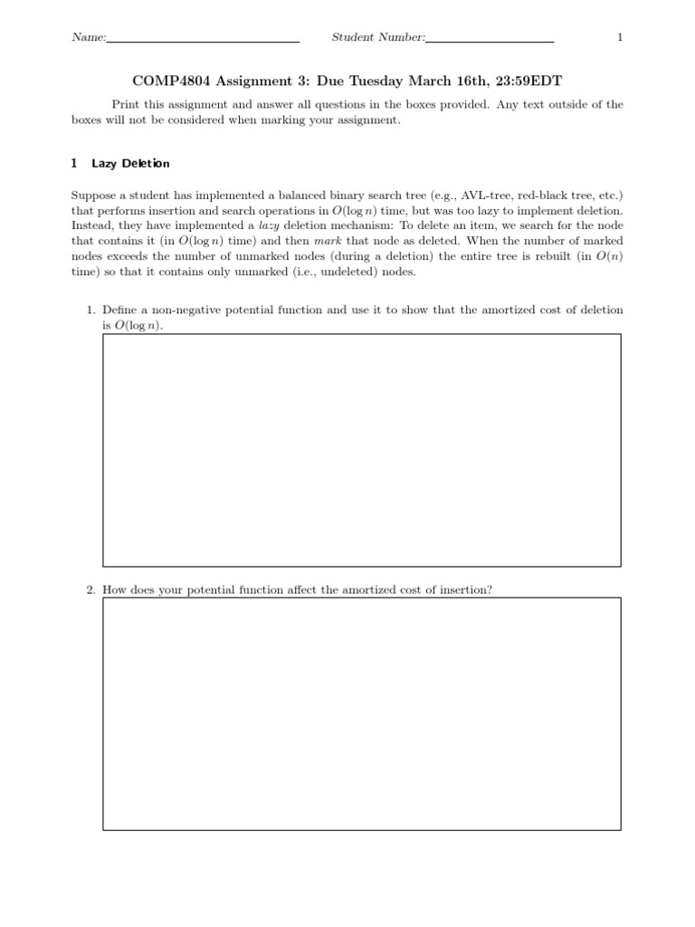 COMP4804 Assignment 3: Due Tuesday March 16th, 23:59EDT | PDF | Queue (Abstract Data Type ...