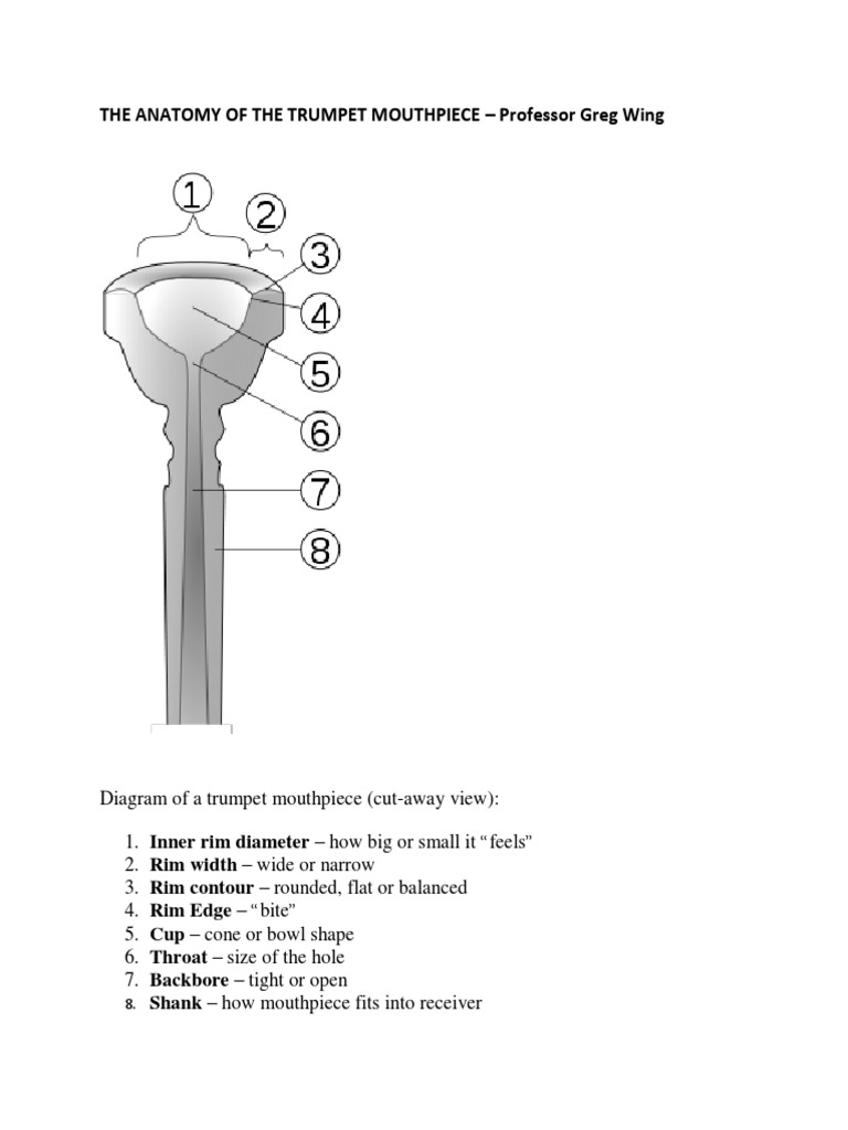 Anatomy of Trumpet Mouthpiece | PDF
