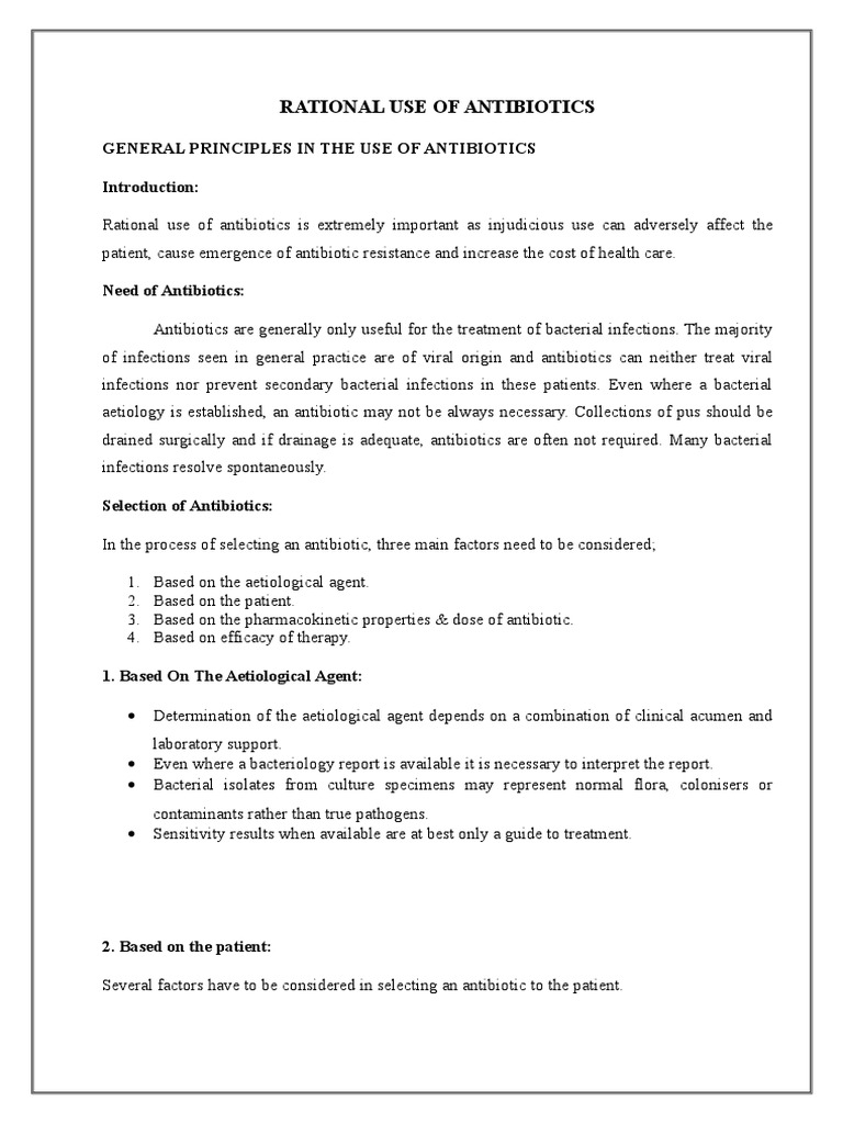 Guidelines for Rational Antibiotic Use | PDF | Pneumonia | Antibiotics