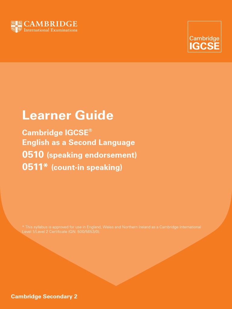 Cambridge Learner Guide For Igcse English As A Second Language | PDF ...