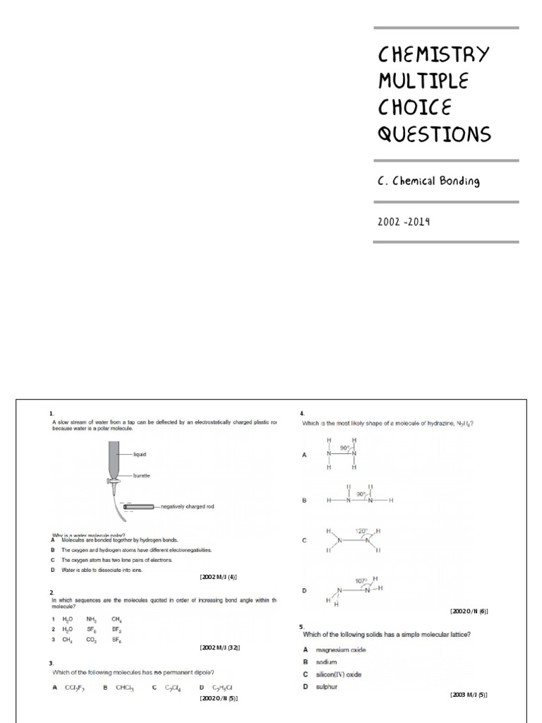 Chemical Bonding MCQs (2002-2014) | PDF
