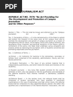Ra. 7079 | PDF | Journalism | Government