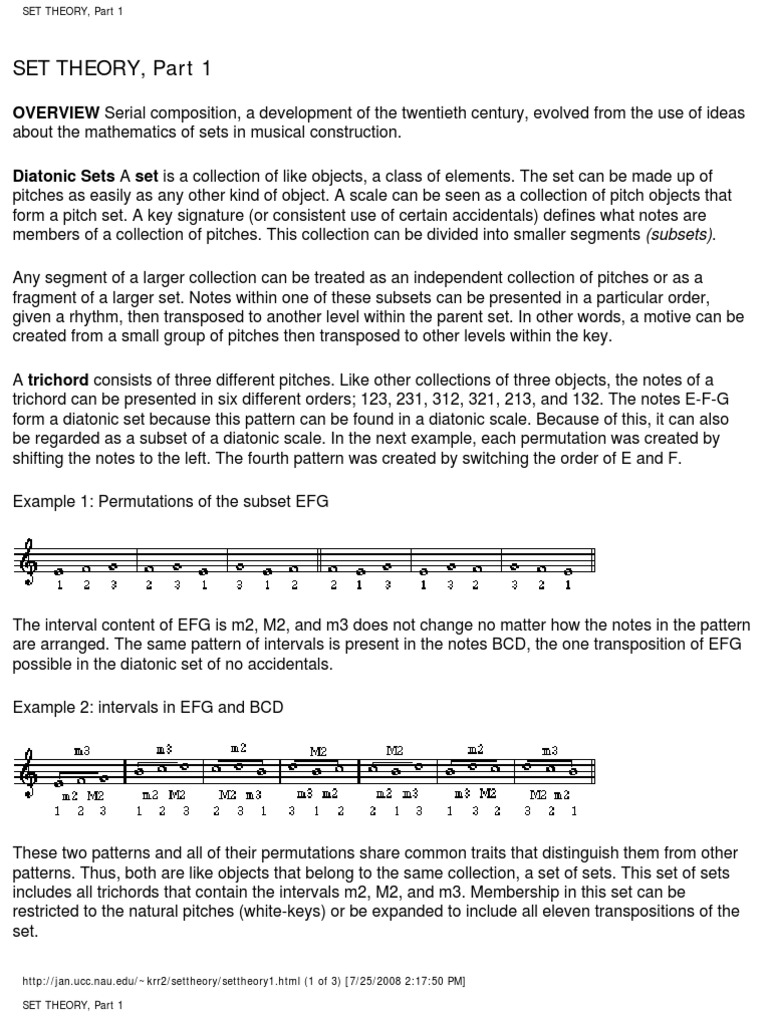 SET THEORY, The Diatonic Scale | PDF | Interval (Music) | Scale (Music)