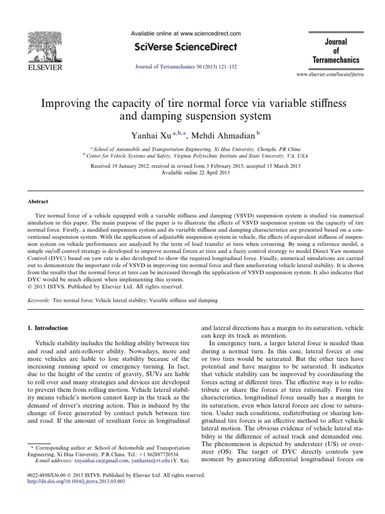 Improving The Capacity of Tire Normal Force Via Variable Stiffness and ...