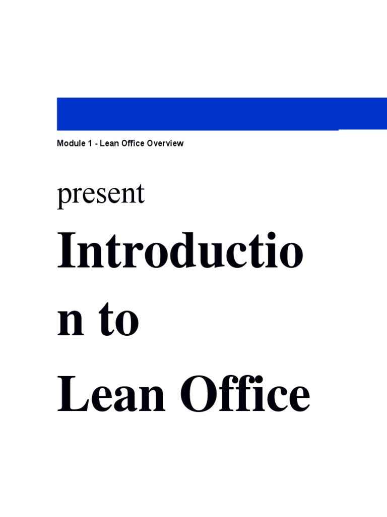 Lean Office | PDF | Lean Manufacturing | Employment