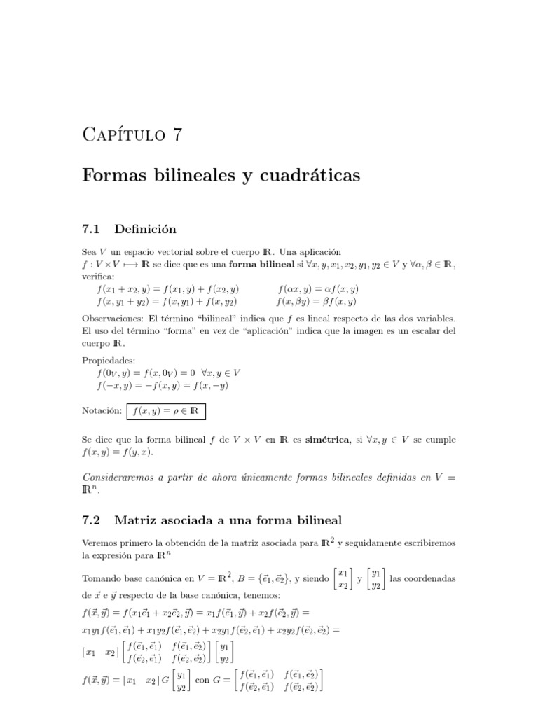 Formas Cuadraticas | PDF | Matriz (Matemáticas) | Valores propios y vectores propios