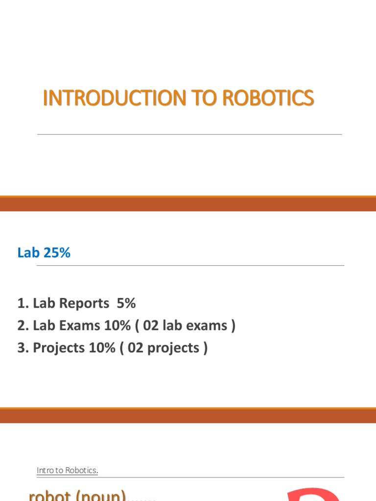 1 Lab 01 Intro To Robotics Pdf Robotics Robot