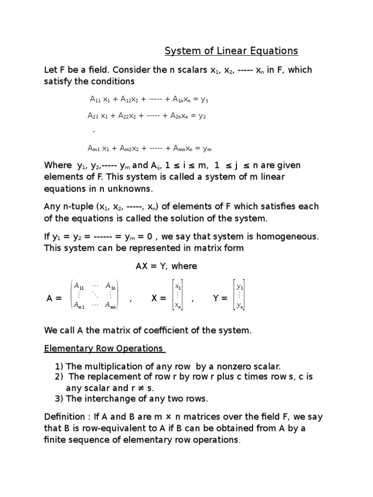 System Of Linear Equations New Pdf Eigenvalues And Eigenvectors System Of Linear Equations