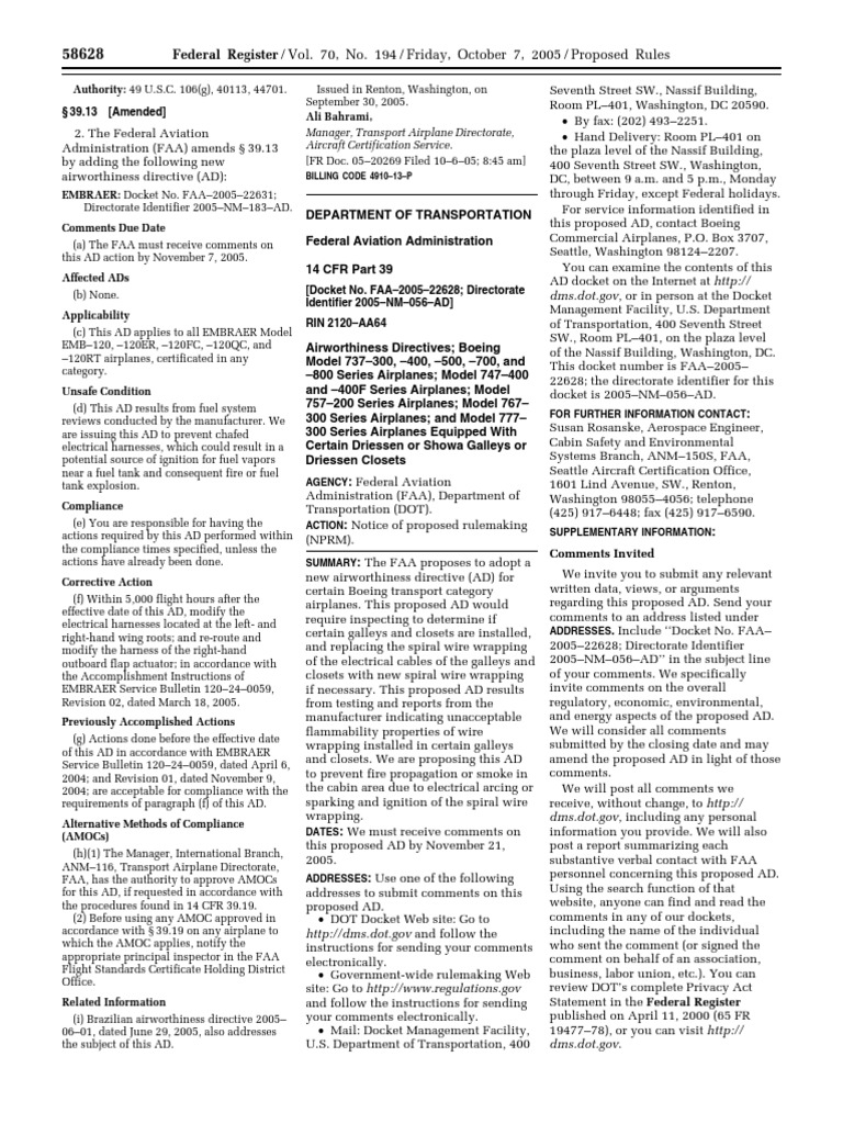 Proposed Rule: Air Carrier Certification and Operations: Mode S ...