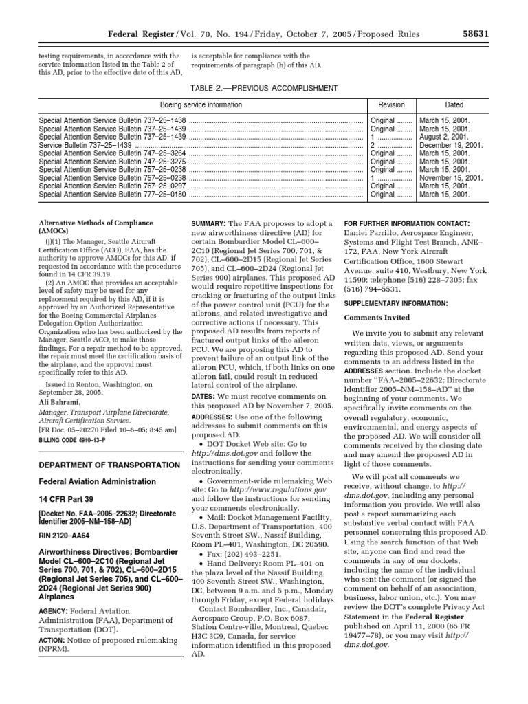 Proposed Rule: Air Carrier Certification and Operations: Mode S ...