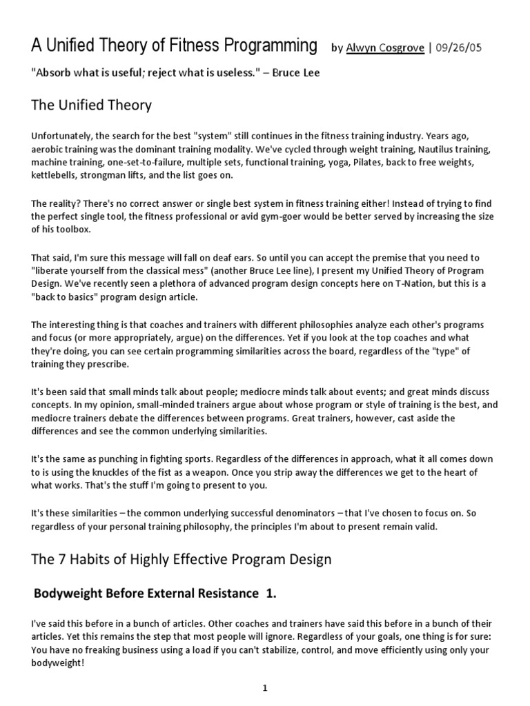 Effective Fitness Program Design | PDF | Weight Training ...