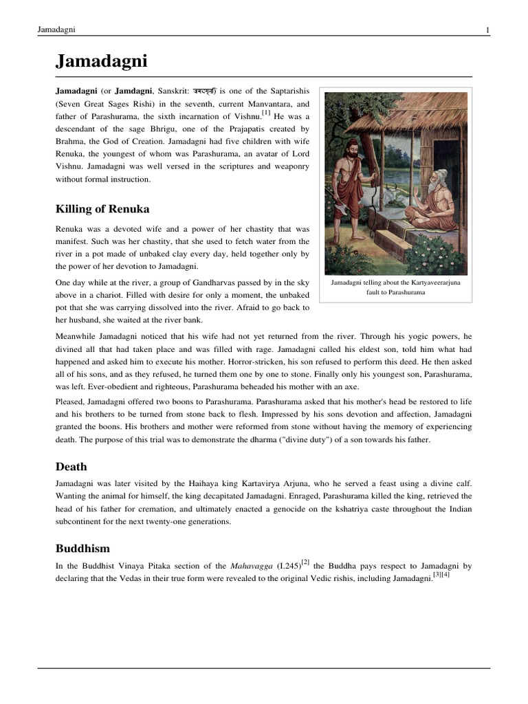 Jamadagni | PDF | Indian Religions | Hindu Literature