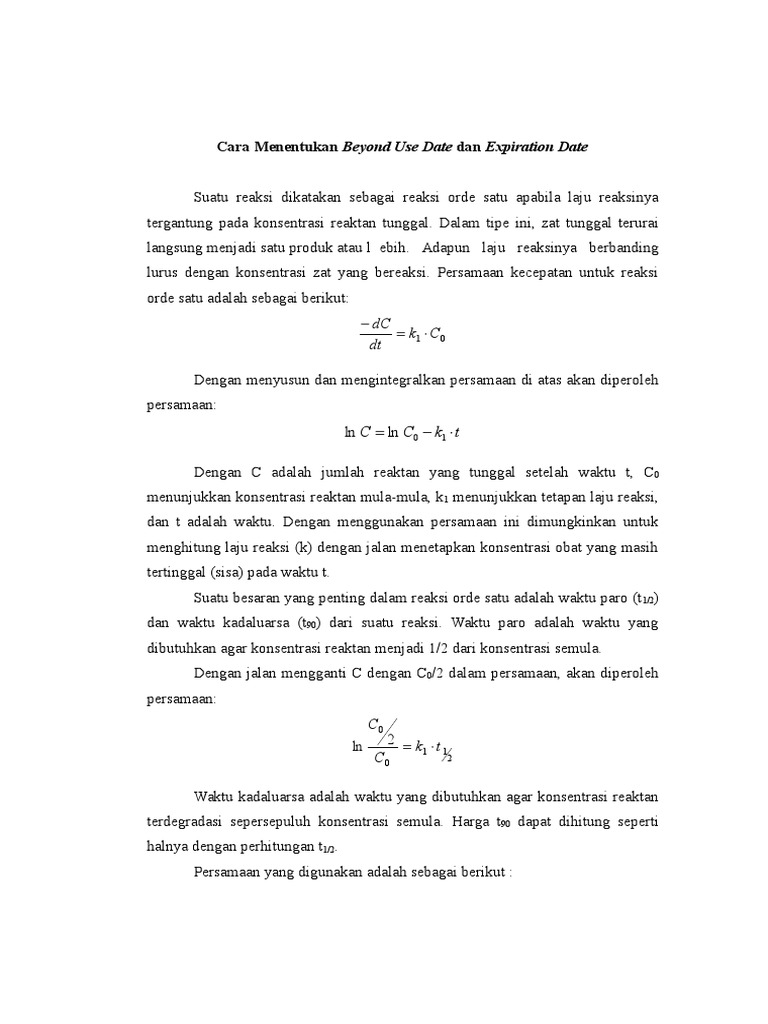 Cara Menentukan Beyond Use Date Dan Expiration Date | PDF