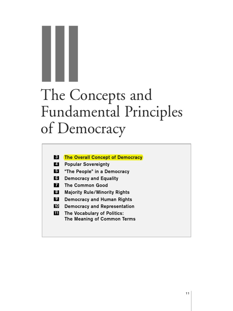 The Concepts and Fundamental Principles of Democracy PDF | PDF ...