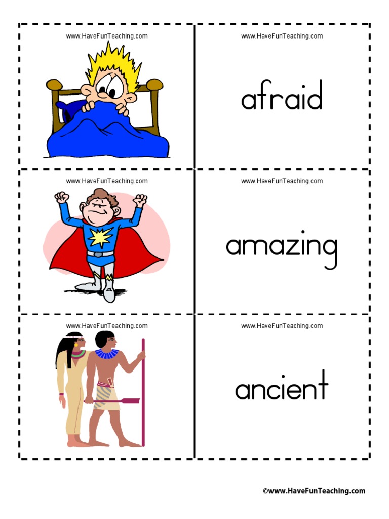 Adjective Flash Cards | PDF