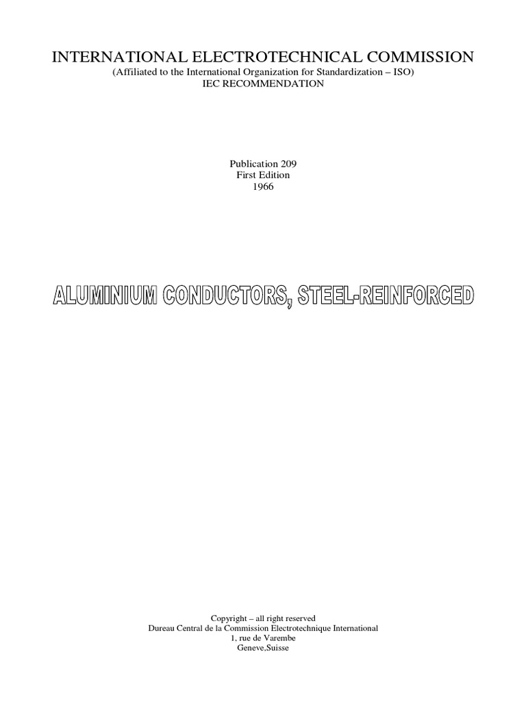 Iec 209 | PDF | Wire | Electrical Resistivity And Conductivity