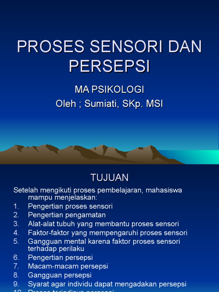 Proses Sensori Dan Persepsi | PDF