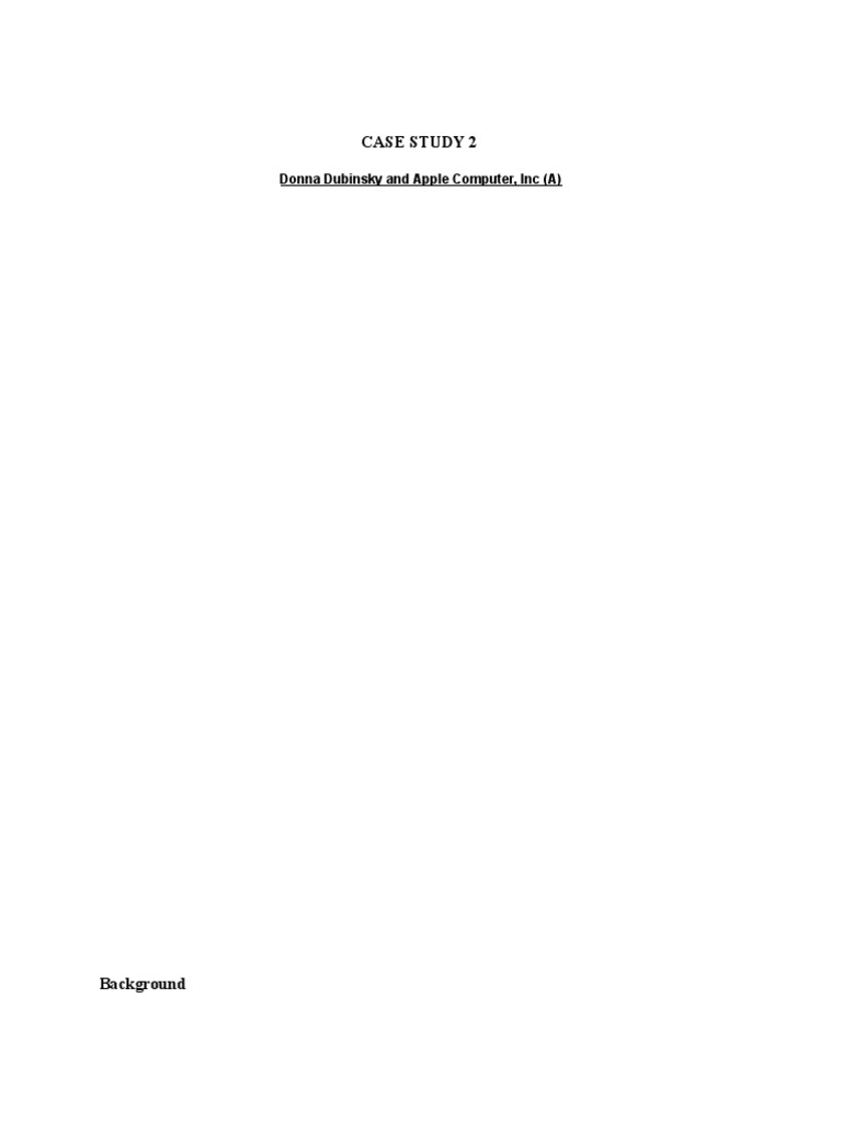 Case Study Donna Dubinsky and Apple Computer | PDF | Apple Inc. | Macintosh