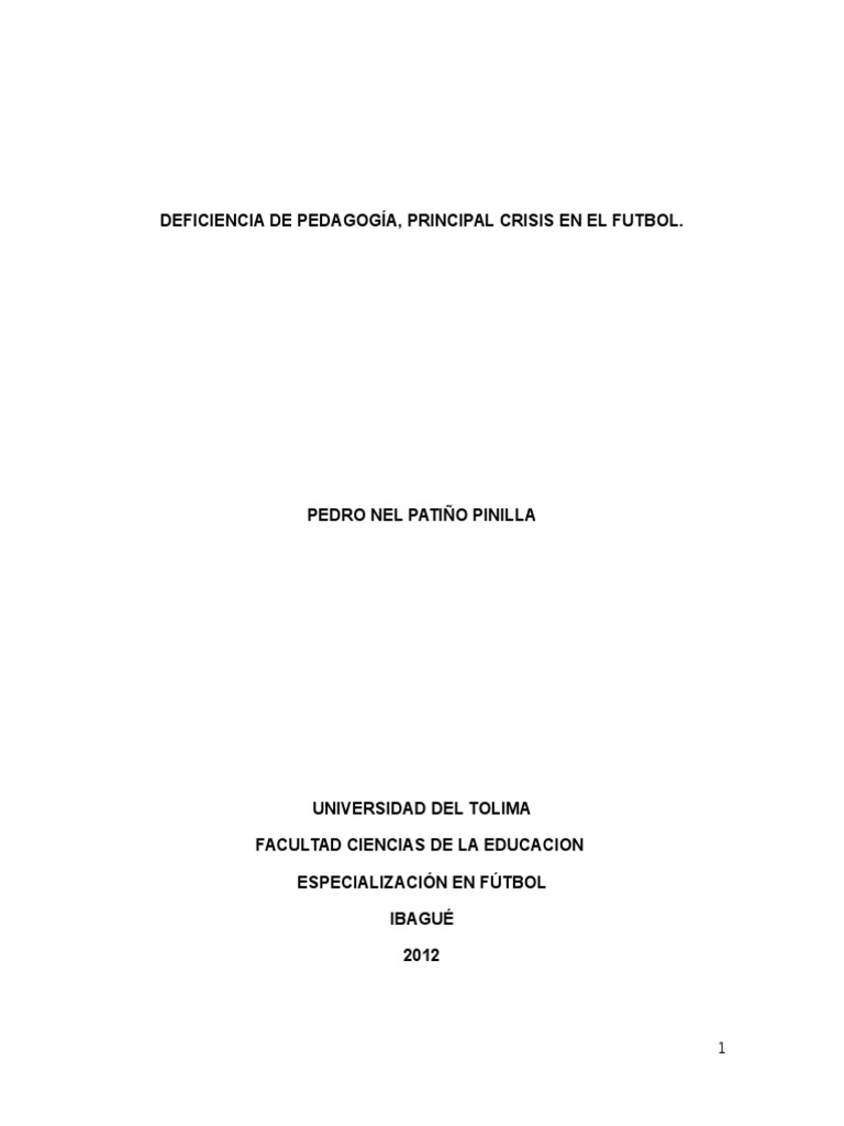 Crisis Pedagógica en el Fútbol Actual | PDF | Deportes | Amor