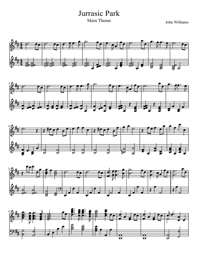 Theme From Jurassic Park | PDF