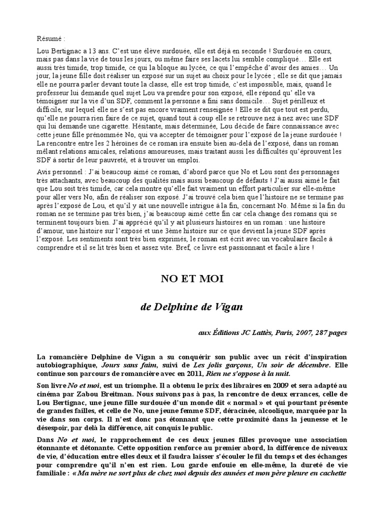 No Et Moi | PDF | Sans-abri | Romans